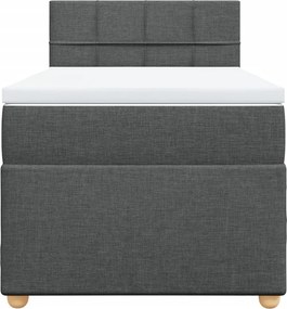 Box spring postel s matrací tmavě šedá 90x200 cm textil 3288864