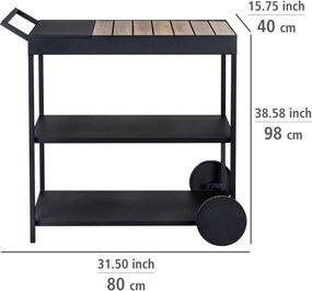 Servírovací vozík z kovu a akáciového dřeva MIRO