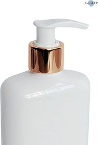 Dávkovač na mýdlo 250 ml bílý s bílo-zlatým dávkovačem LIMA