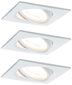 Paulmann 93454 LED Coin Nova rectangular, set bílých hranatých bodovek, 3x6,5W LED 2700K, 8,4x8,4cm