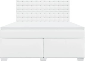 Box spring postel s matrací bílá 180x200 cm umělá kůže 3290733