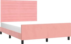 Rám postele s čelem růžový 140x190 cm samet 3125817