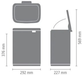 Brabantia BO odpadkový koš 12L lesklá ocel