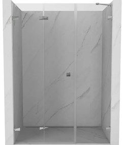 Mexen Lunar-F skládací sprchové dveře levé 130 cm, transparentní, chrom - 836S-130-050-01-00-L