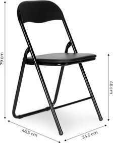 Skládací konferenční židle Rosso, černá