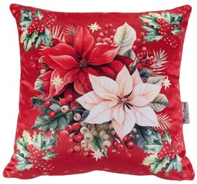 Sada 3 ks povlaků na polštářky RED POINSETTIA 45 x 45 cm