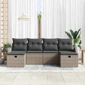 Set pohovek 6 ks Šedá polyratan 3359118
