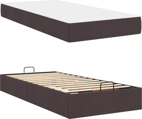 Rám postele s matrací 2 ks Žlutohnědá textil 3399469