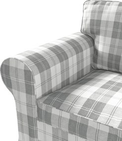 Potah na křeslo IKEA Ektorp barva šedá látka pletený vzor, vzorované