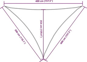 vidaXL Stínicí plachta oxfordská látka trojúhelníková 3x4x4 m [135119] Barva: krémová