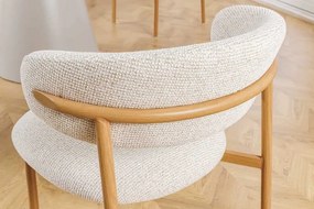 Designová jídelní židle Harding béžová / přírodní hnědá