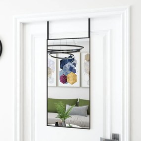 Zrcadlo na dveře černé 40 x 80 cm sklo a hliník - Default Title
