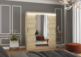 Posuvná skříň se zrcadlem a LED osvětlením KANSAS 180