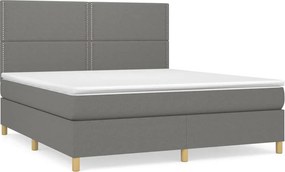 Box spring postel s matrací tmavě šedá 180x200 cm textil 3142274