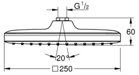 GROHE 26695000 - Hlavová sprcha VITALIO COMFORT 250 × 250 mm lesklý chrom