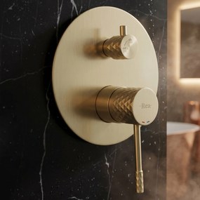 Rea Lungo Diamond, podomítková sprchová souprava + BOX, zlatá matná, REA-P9665