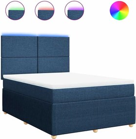 Box spring postel s matrací modrá 140x200 cm textil 3294378
