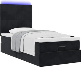Osmanský rám postele s matracemi černá 100x200cm samet 3314230