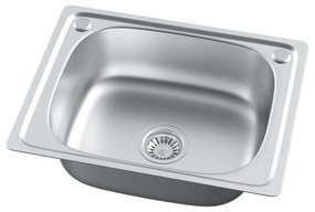Erga HD, 1-komorový ocelový dřez 500x400x210 mm, ERG-MLS-HD4050S