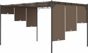 Zahradní altán s bočním závěsem 4 x 3 x 2,25 m taupe 312264