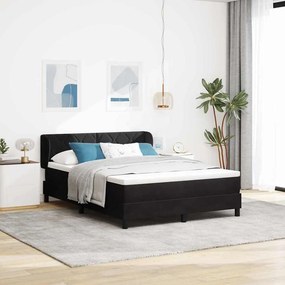 Postel s boxspringem s čelo Černá 140 x 200 cm samet 3340444