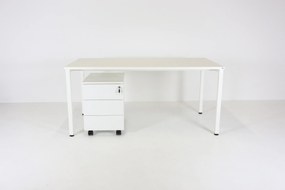 SET: Stůl+kontejner, Maro, 160x80, bílá/bílá, 25mm
