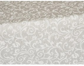 SCANquilt ubrus NATUR ornament šedobéžová 155 cm kulatý