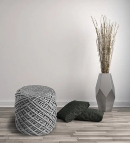 Pletený puf Pouf Royal 888 silver Pletený puf Pouf Royal 888 silver