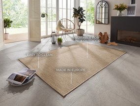 Kusový koberec Brave 103615 natural Brown z kolekcie Elle – na von aj na doma, 200x290, béžová, chodba / predsieň, ELLE Decoration