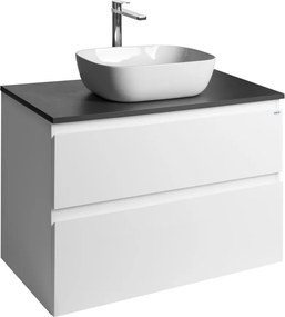 Aqualine Aqualine, ALTAIR skříňka s deskou 87,5 cm, bílá/antracit břidlice, AI290-03