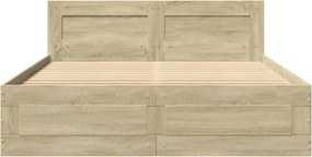 Rám postele s čelem dub sonoma 120 x 190 cm kompozitní dřevo 3295606