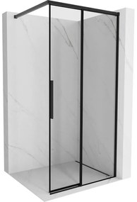 Mexen Rox sprchová stěna Walk-in pravá 80 x 200 cm, černý rám 8 mm, černá - 8C2-080-003-70-70-P