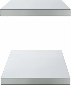 Nástěnné police 2 ks 100 x 30 cm stříbrné nerezová ocel 30279