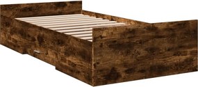Rám postele se zásuvkami kouřový dub 100 x 200 cm kompozit 3280332