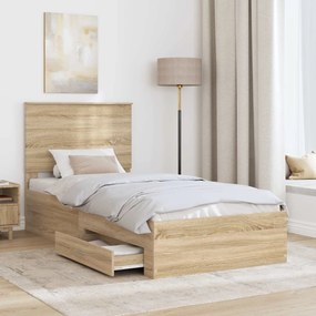 Rám postele se zásuvkou Sonoma dub 90 x 200 cm Kompozitní dřevo 3409705