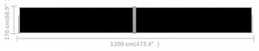 Zatahovací boční markýza 170x1200 cm Dekorhome Krémová