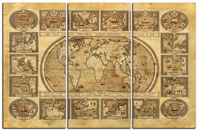 Obraz na plátně - Starodávná  mapa světa 1100B (150x100 cm)