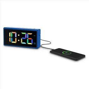 Hama Ibiza modrá / digitální budík / vícebarevný displej / USB napájen
