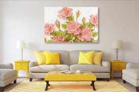 Obraz vintage kytice růží - 120x80 cm