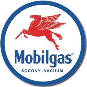 Plechová cedule Mobilgas Pegasus round 30cm