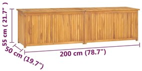 Petromila Zahradní box 200 x 50 x 55 cm masivní teakové dřevo