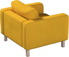 Potah na křeslo IKEA Karlstad, krátký barva žlutá látka pletený vzor