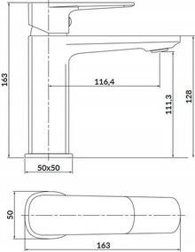 Cersanit Larga - umyvadlová baterie, zlatá matná, S951-389