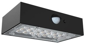 V-Tac LED Solární nástěnné svítidlo se senzorem LED/3W/3,7V 3000K/4000K IP65 černá VT1516