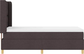 Postel s boxspringem s čelo Tmavě hnědá 100 x 200 cm textil 3341822