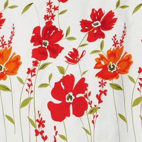 SCANquilt povlečení SATÉN DESIGN art poppy bíločervená 140 x 200/70 x 90 cm