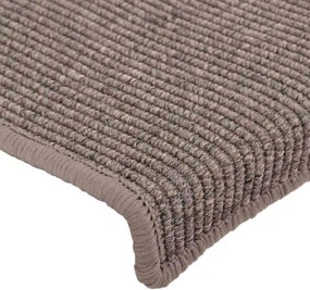 Schodové rohože 15 ks 65 x 21 x 4 cm tmavě béžové s obdélníkovým okrajem 326908