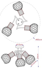 Globo 54013-3 - Přisazený lustr ARGUSTO 3xE27/40W/230V