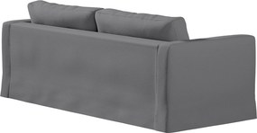 Potah na pohovku IKEA  Karlstad 3-místná, nerozkládací, dlouhý barva šedá látka pletený vzor