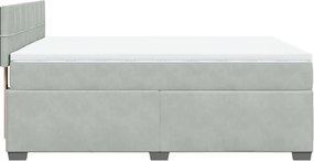 Box spring postel s matrací světle šedá 160x200 cm samet 3288654